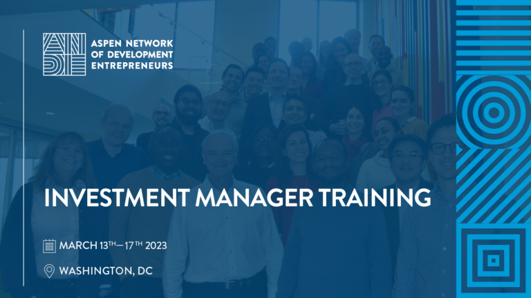 Investment Manager Training - ANDE